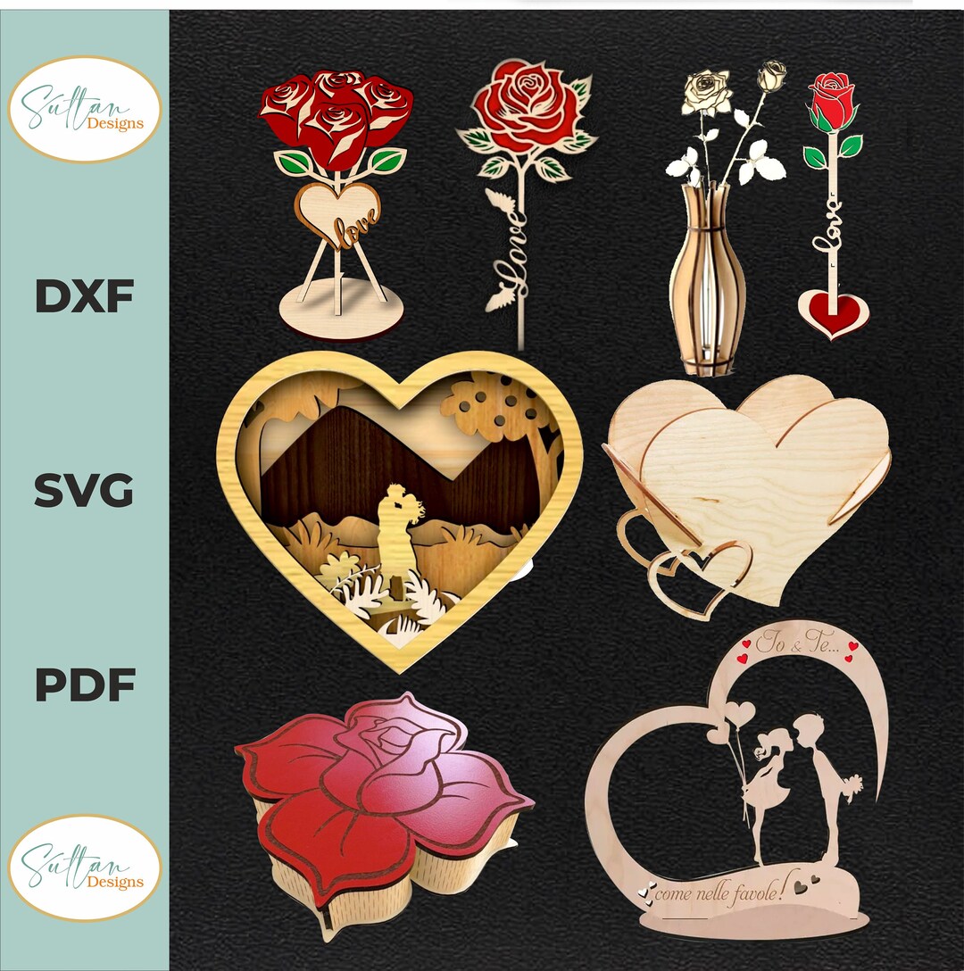 Valentines Day Gift, Rose Laser Cut File SVG Valentine's Day ...