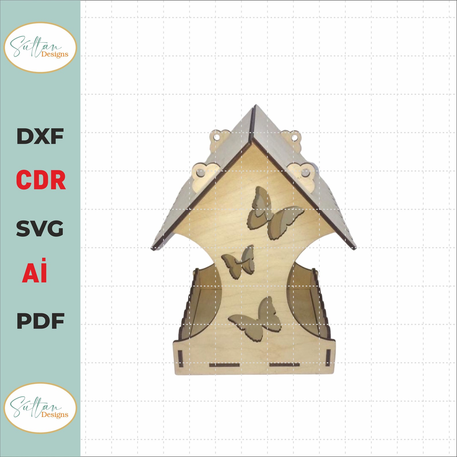 6 Laser Cut Bird House Dxf 6 Bird House Vector Laser Template Nesting ...