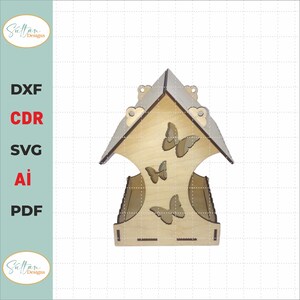 6 Laser Cut Bird House Dxf 6 Bird House Vector Laser Template Nesting ...