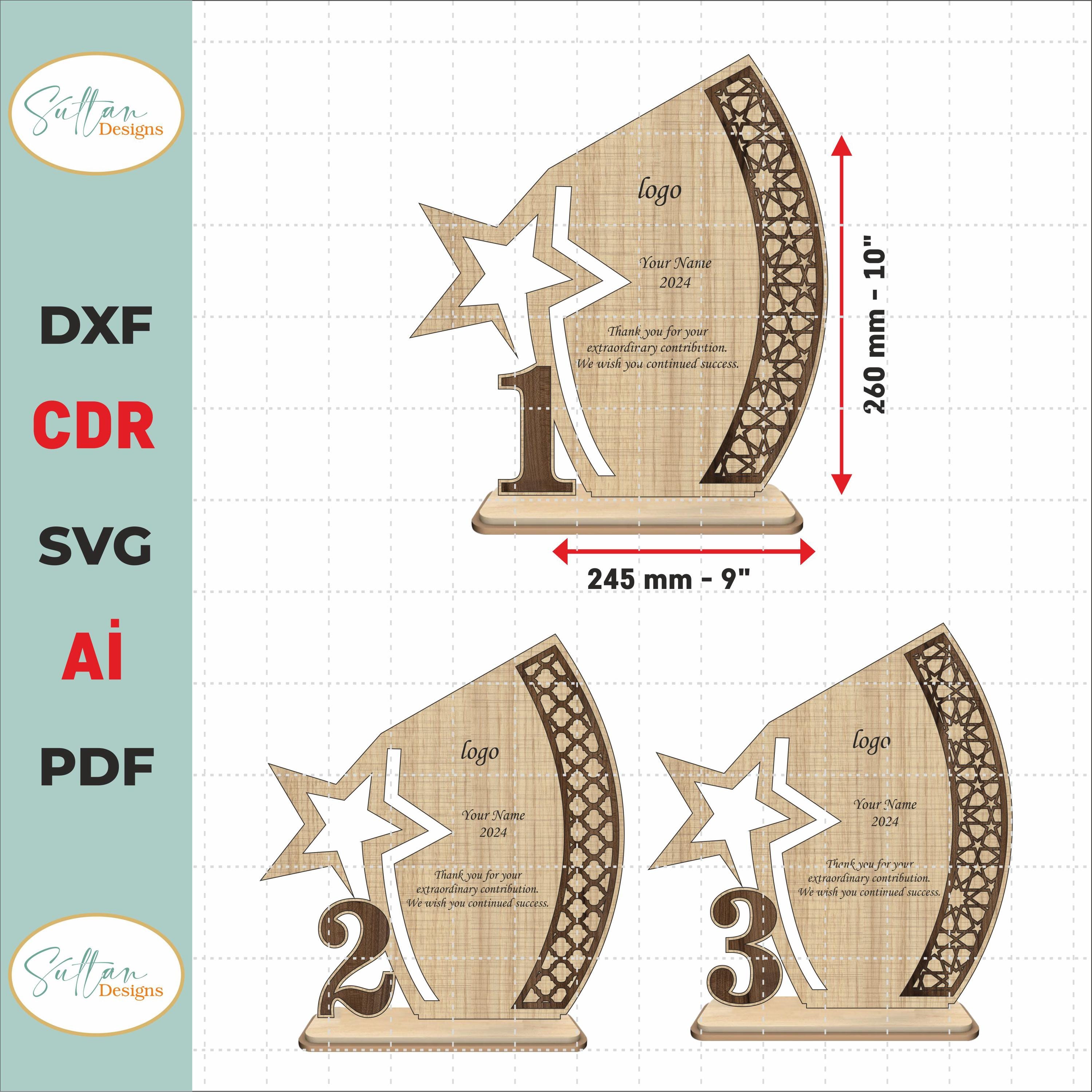Elegant Trophy Set for 1st, 2nd and 3rd Place Awards,medal Shape ...