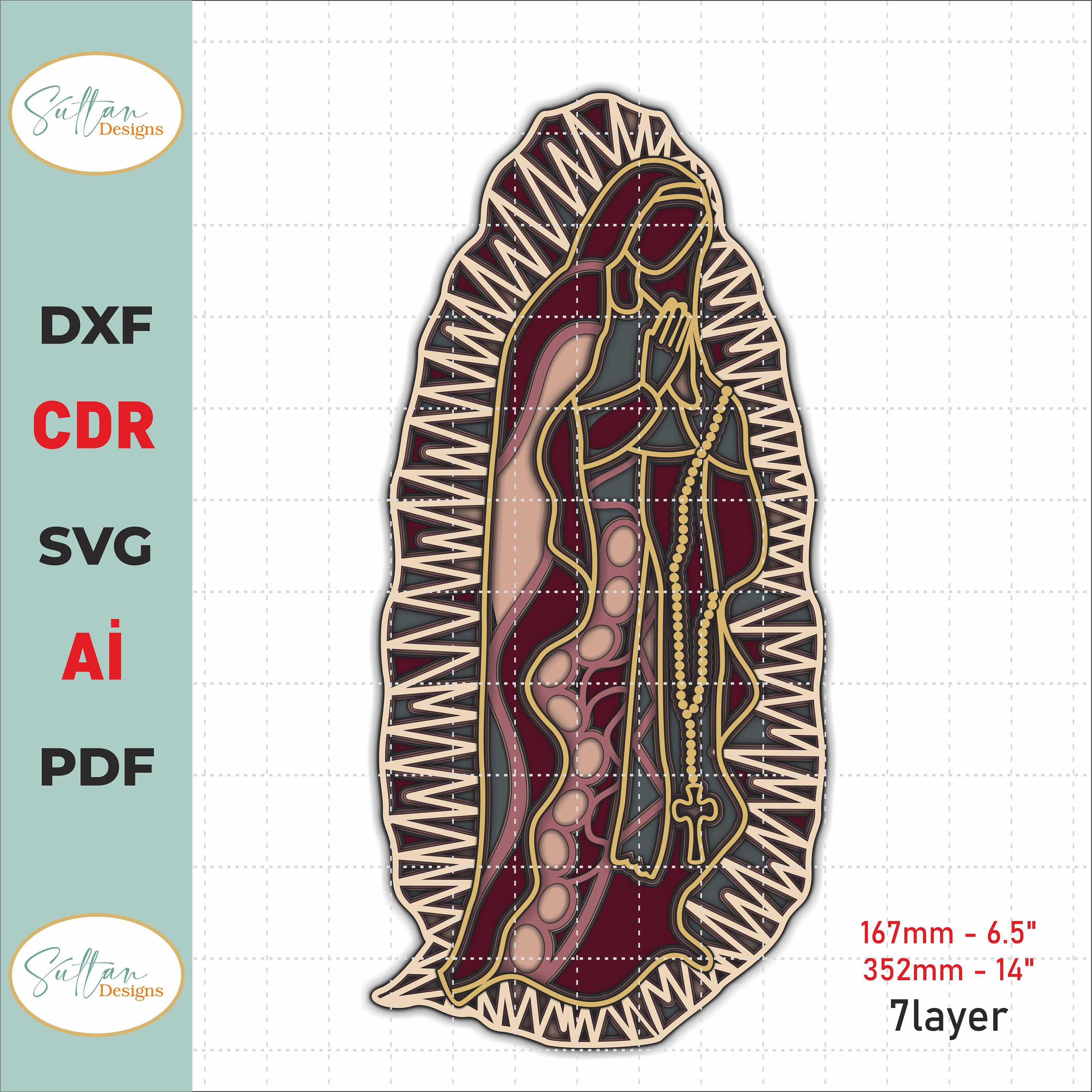 Virgin Mary Bundle Multilayer SVG, Virgin Mary Bundle Cut File,virgin ...