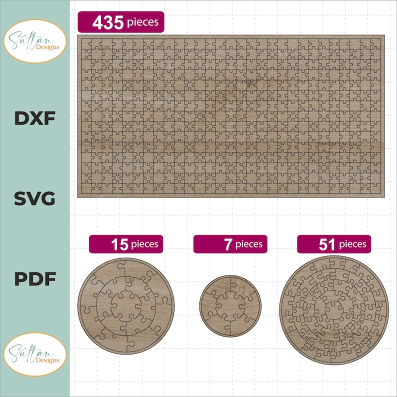 Puzzle Template Svg, Puzzle Svg, Jigsaw Svg for Cricut, Laser Cut ...