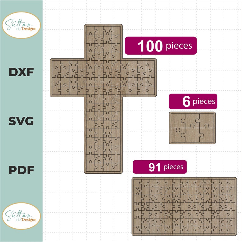 Puzzle Template Svg, Puzzle Svg, Jigsaw Svg for Cricut, Laser Cut ...