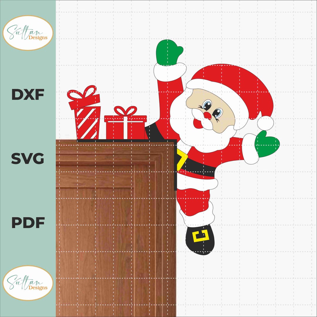 Christmas Decor - Santa SVG - Christmas Santa Stand SVG -door Corner ...