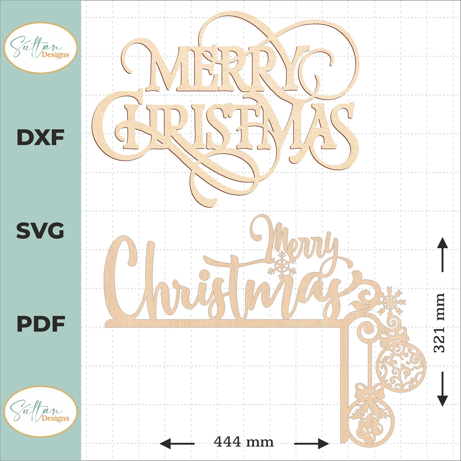 Merry Christmas SVG Laser Cut File. Merry Christmas Cricut File. Merry ...