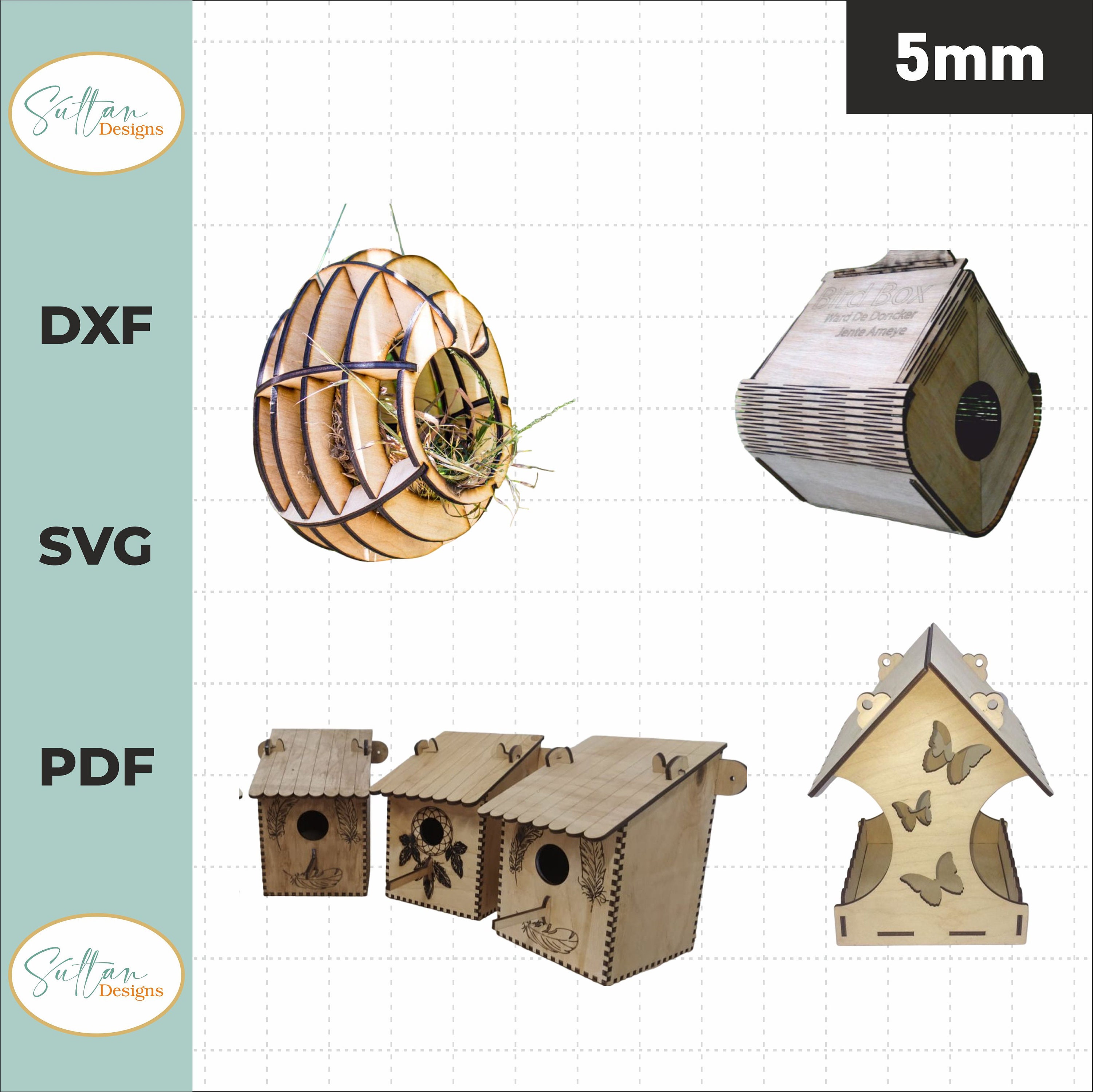 44 Laser Cut Bird House Vector Laser Template, Nesting Box Laser Cut ...
