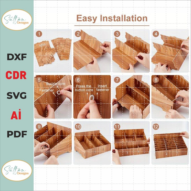 Laser Cut Multi Cell Phone Rack Phone Holder Desktop Organizer Storage ...