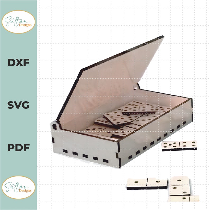 Domino Set Laser Cut File - Travel Dominos Set Game - Board Game Svg ...