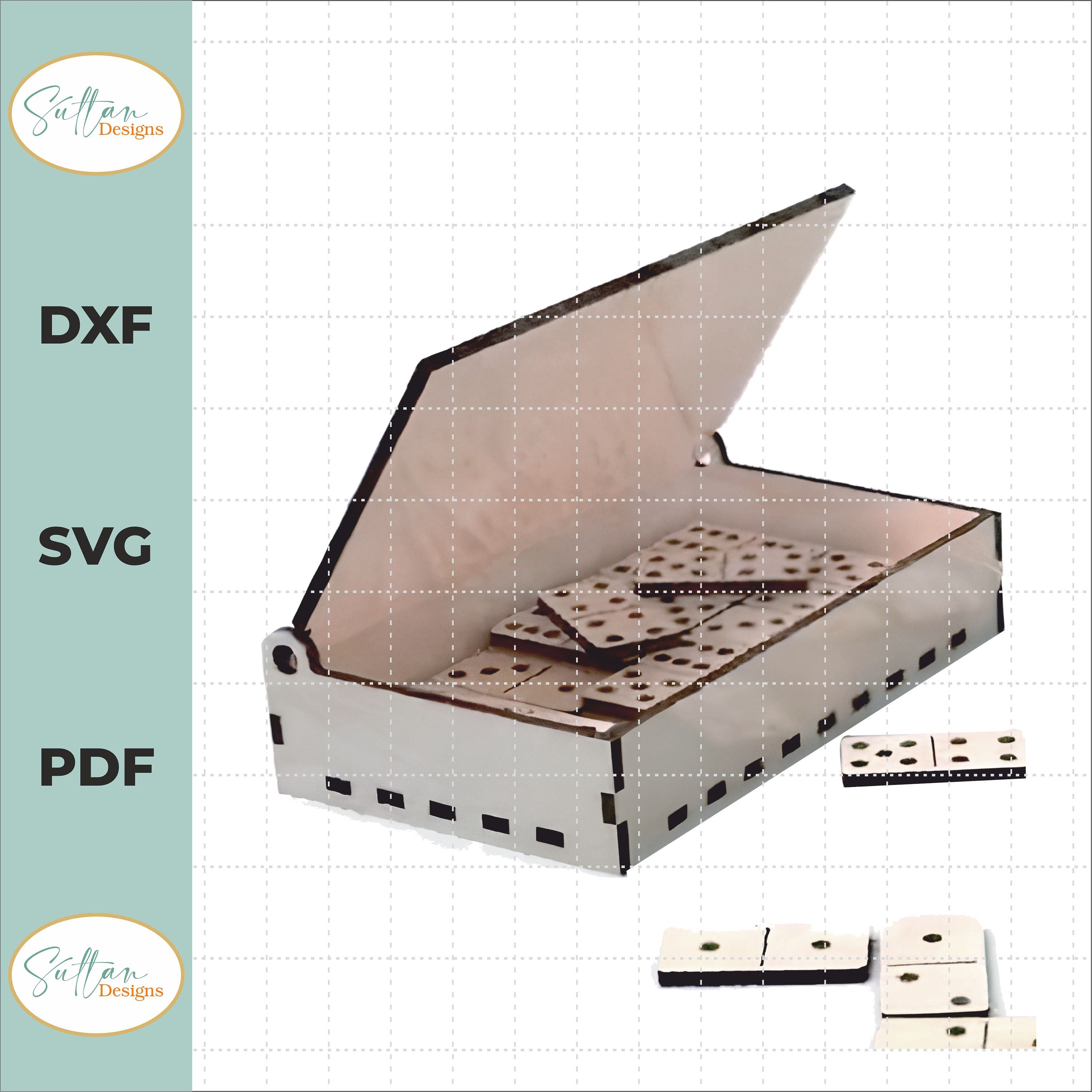 Domino Set Laser Cut File - Travel Dominos Set Game - Board Game Svg ...