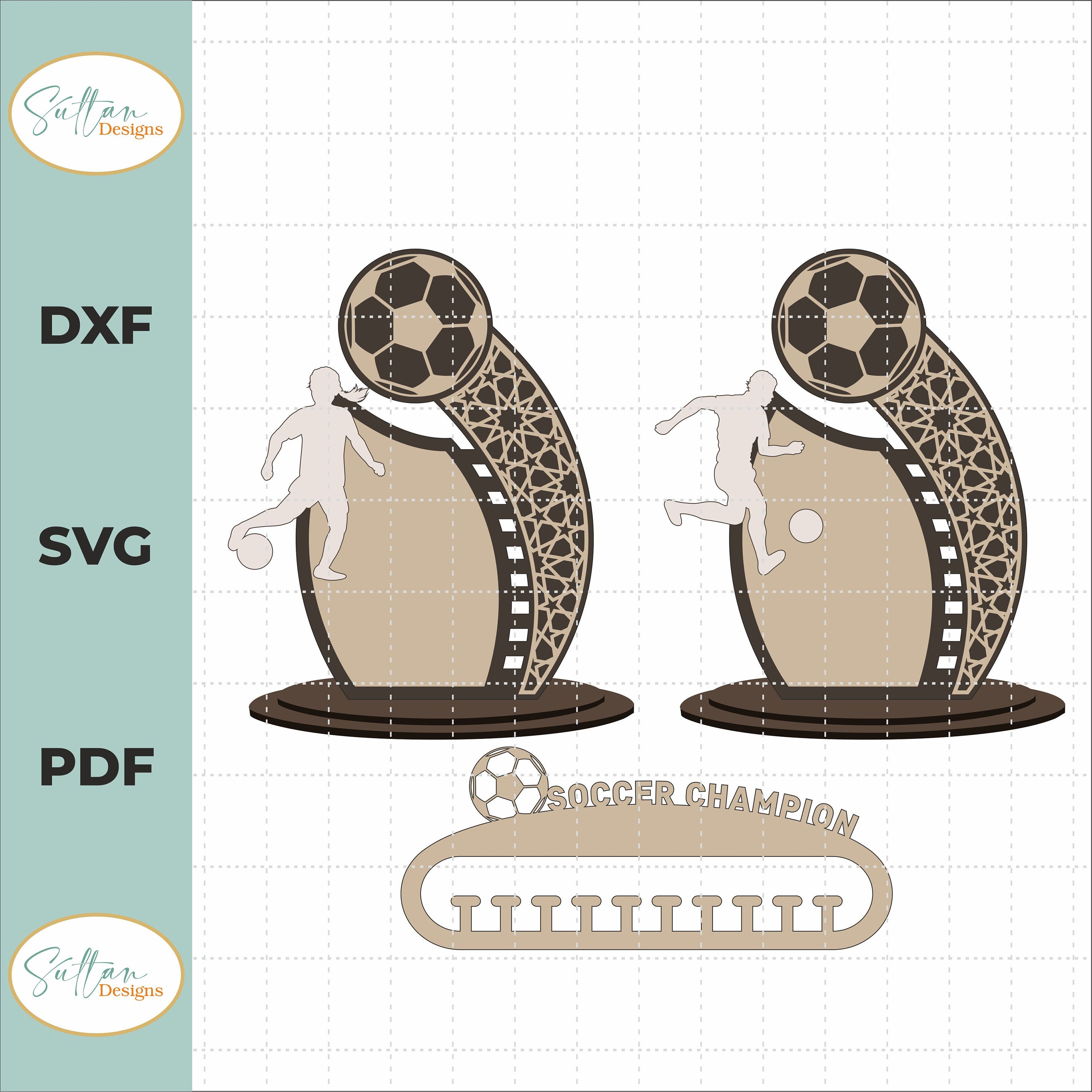 Soccer Prize Cup Svg,different Soccer Design Award Trophy Laser Cut ...