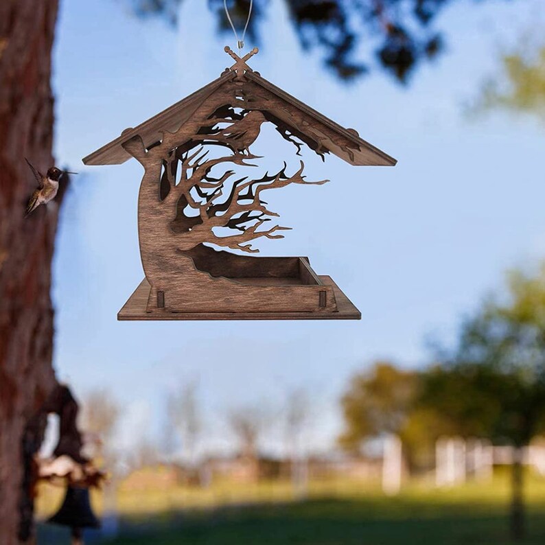 Laser Cut Bird House Svg File Bird House Vector Laser Template Nesting ...