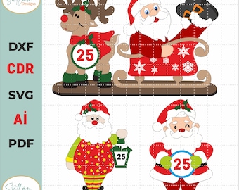 Christmas Cartoon Countdown Svg, Christmas Countdown Svg, Countdown ...