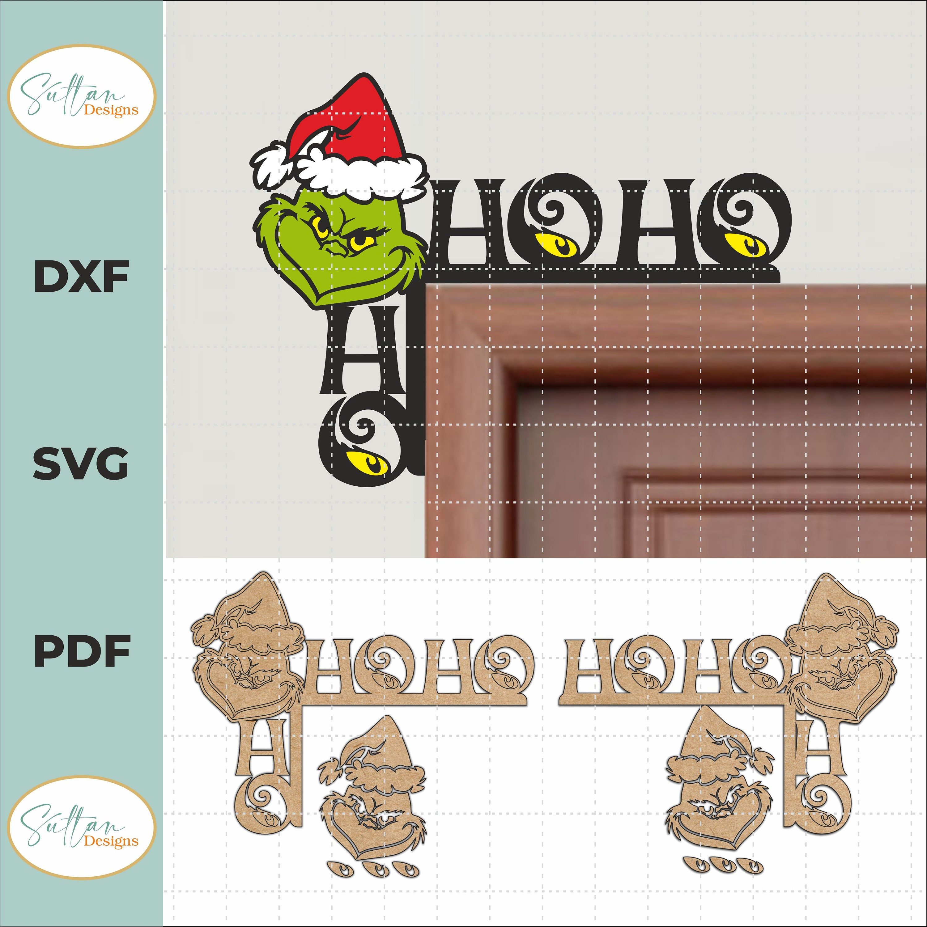 6 Christmas Door Hanger SVG, Christmas Door Corners Svg, Christmas Svg ...
