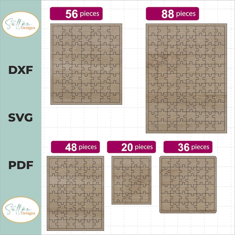Puzzle Template Svg, Puzzle Svg, Jigsaw Svg for Cricut, Laser Cut ...