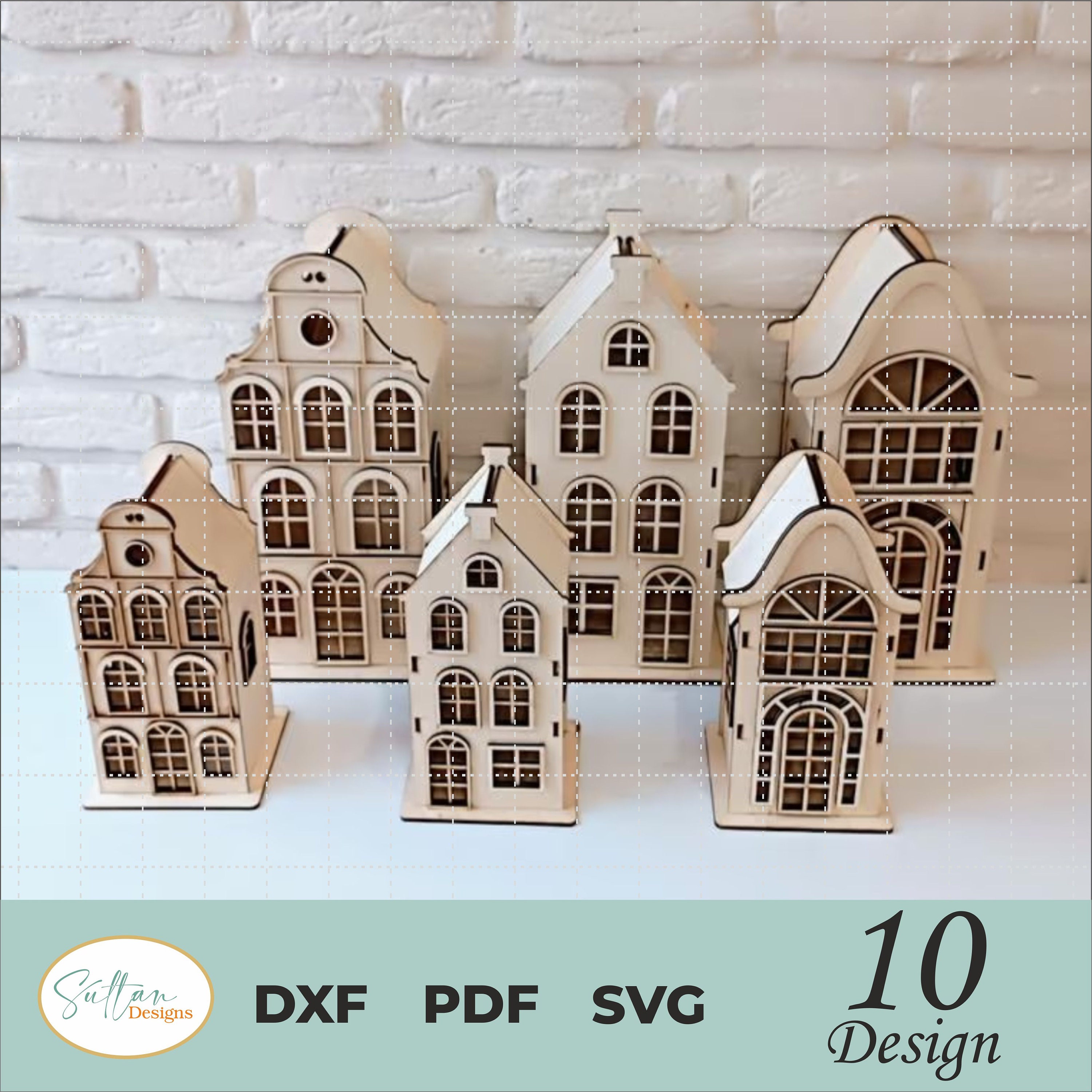 10 Amsterdam Houses 3D Laser Cut Files DXF Model for Plasma DIY Cnc ...