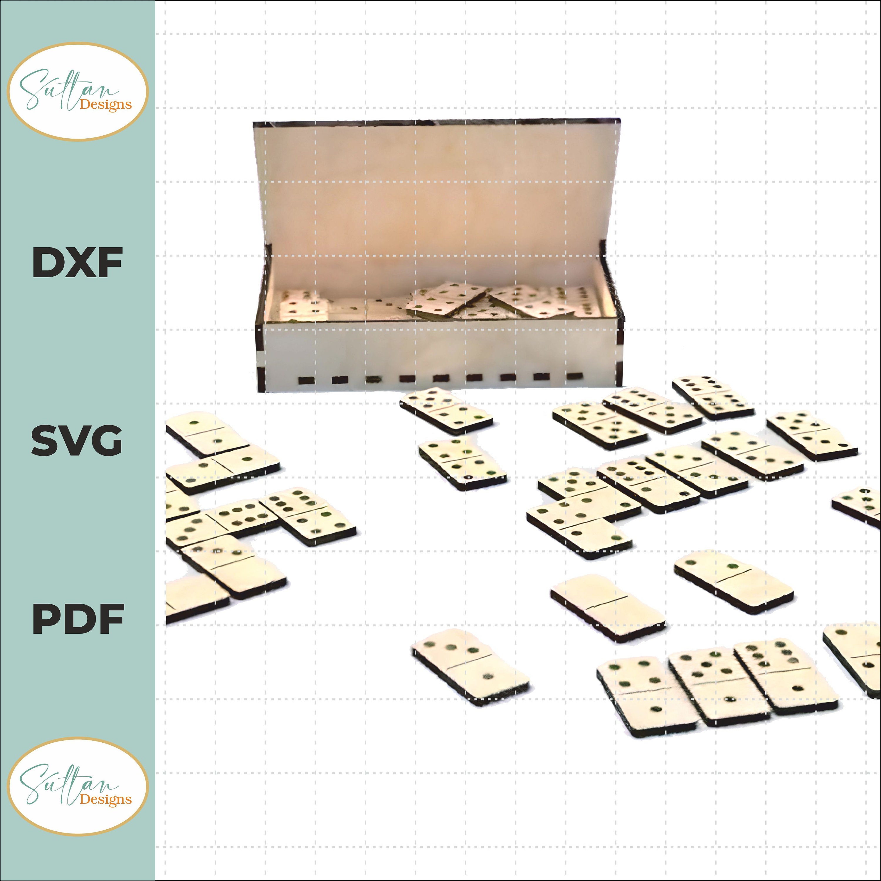 Domino Set Laser Cut File - Travel Dominos Set Game - Board Game Svg ...