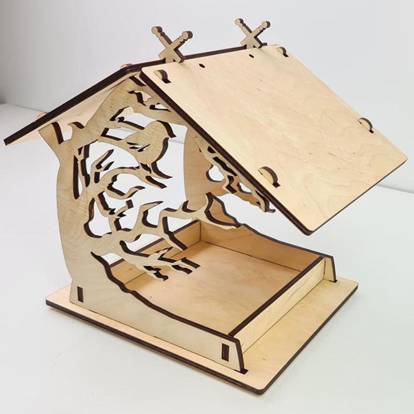 Laser Cut Bird House Svg File Bird House Vector Laser Template Nesting ...