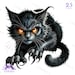 25 Scary Black Cat Clipart, Spooky Halloween Cats Sublimation PNG ...
