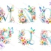 Watercolor Floral Alphabet Clipart, Pastel Flower Letters PNG, Spring ...