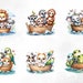 Watercolor Animal Friends Clipart, Cute Animal Friends in Boats Clipart ...