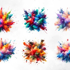 Colorful Explosion Clipart, Dynamic Watercolor Burst PNG, Ink Splash ...