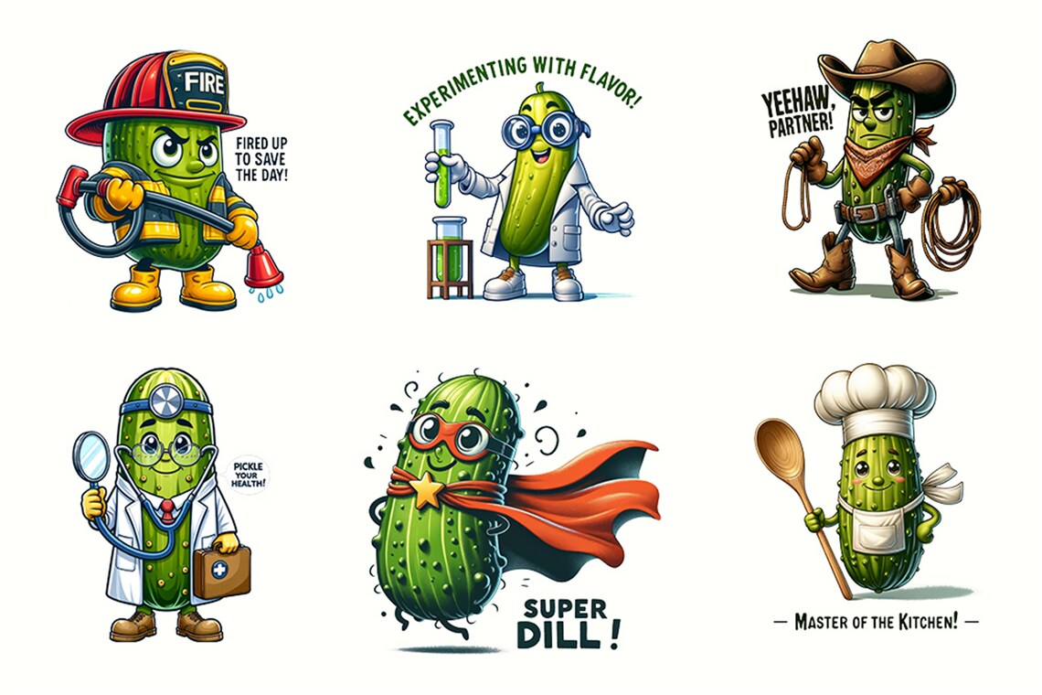 Funny Pickle Lovers Sublimation Design, PNG Pickle Stickers, Digital ...