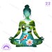 Watercolor Yoga Silhouette Clipart, Meditation Art, Flowers ...