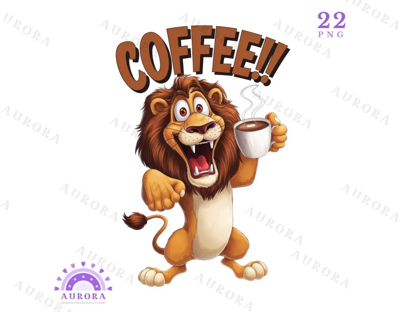 Funny Coffee Animal Clipart, Cute Cartoon Animals Drinking Coffee ...