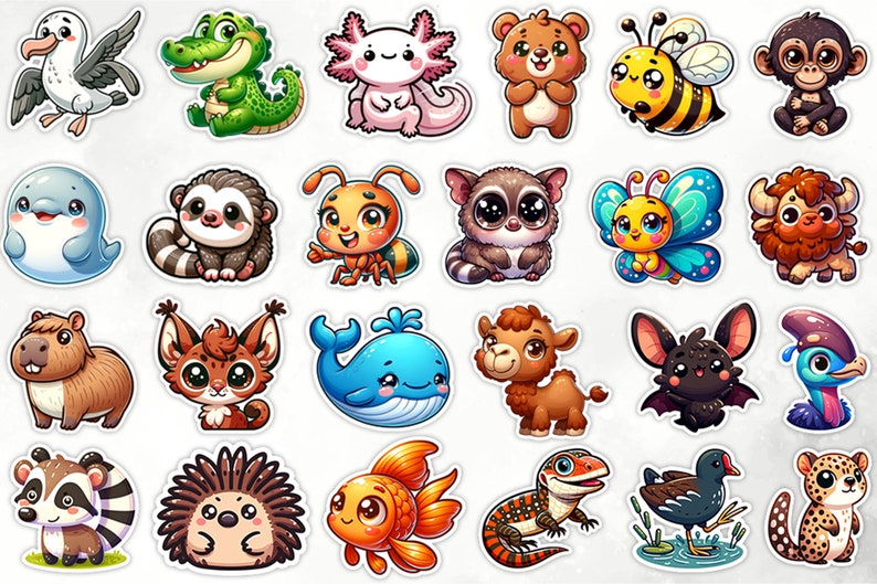 220+ 3d Cute Baby Animals Stickers Mega Bundle, Printable Goodnotes ...