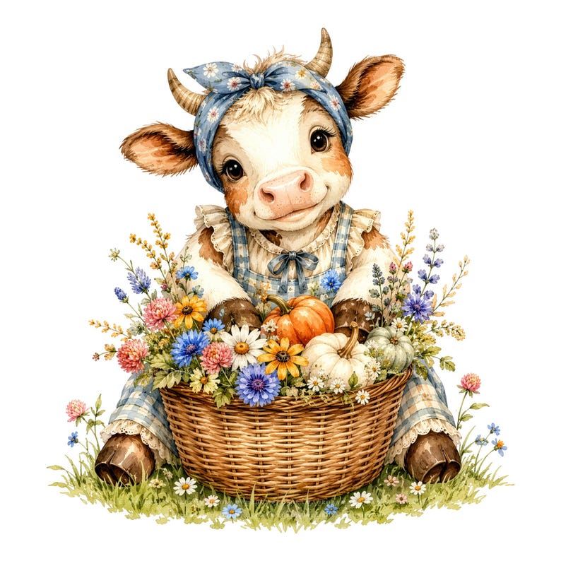 30 Cozy Fall Animals PNG Bundle, Watercolor Harvest Clipart ...