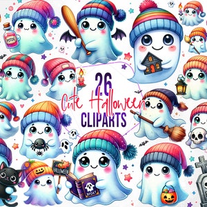 26 Cute Halloween Ghost Clipart, Boo Ghosts, Spooky Halloween ...