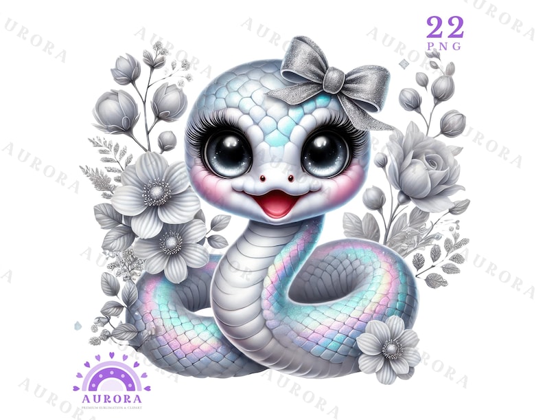 22 Cute Baby Snake Clipart, Nursery Art, Digital Planner, Journaling ...