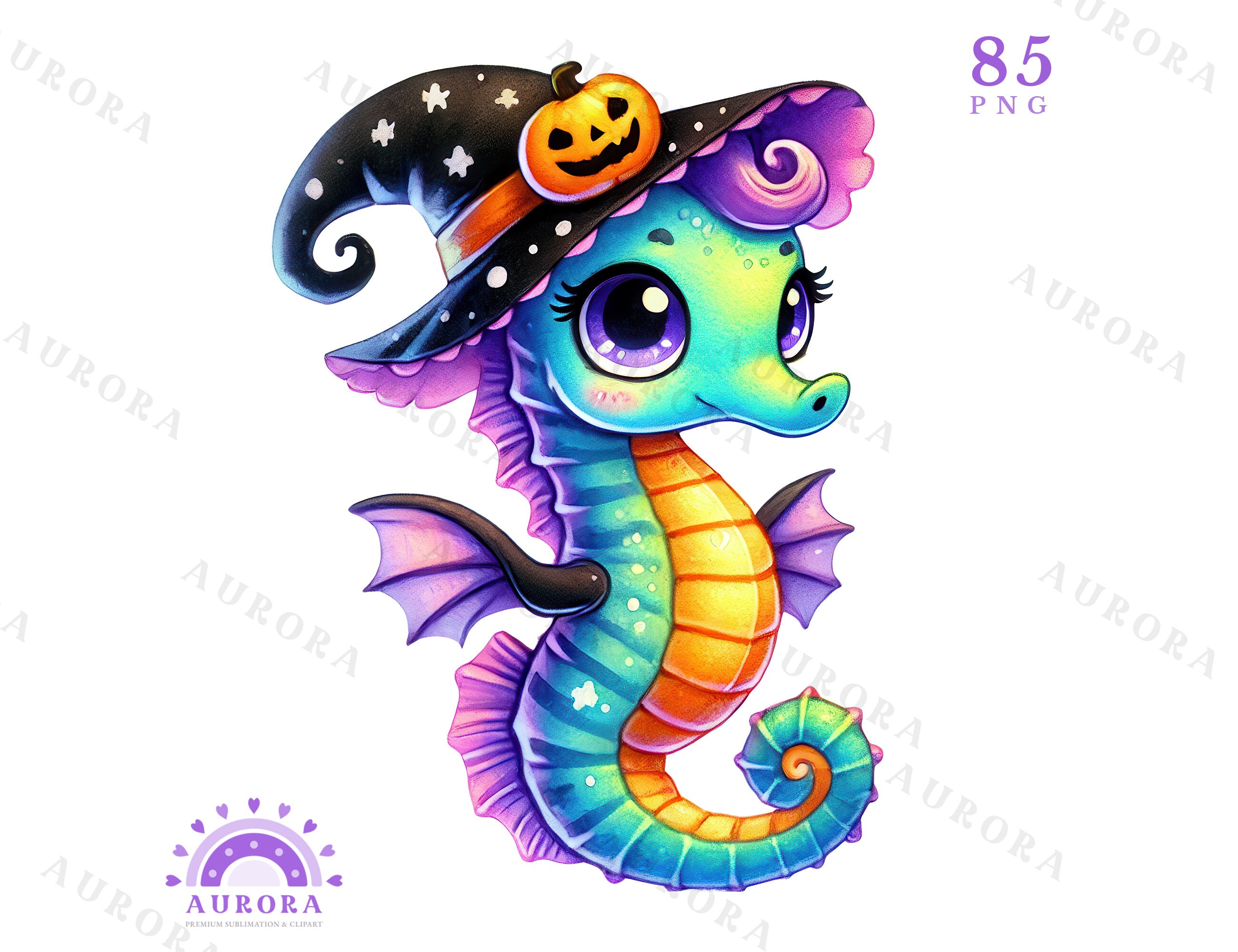 85 Watercolor Halloween Animals PNG, Spooky Zoo Animals Clipart, Witch ...