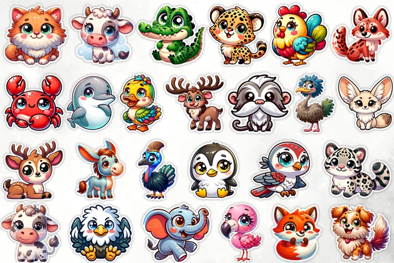 220 3d Cute Baby Animals Stickers Mega Bundle, Printable Goodnotes ...