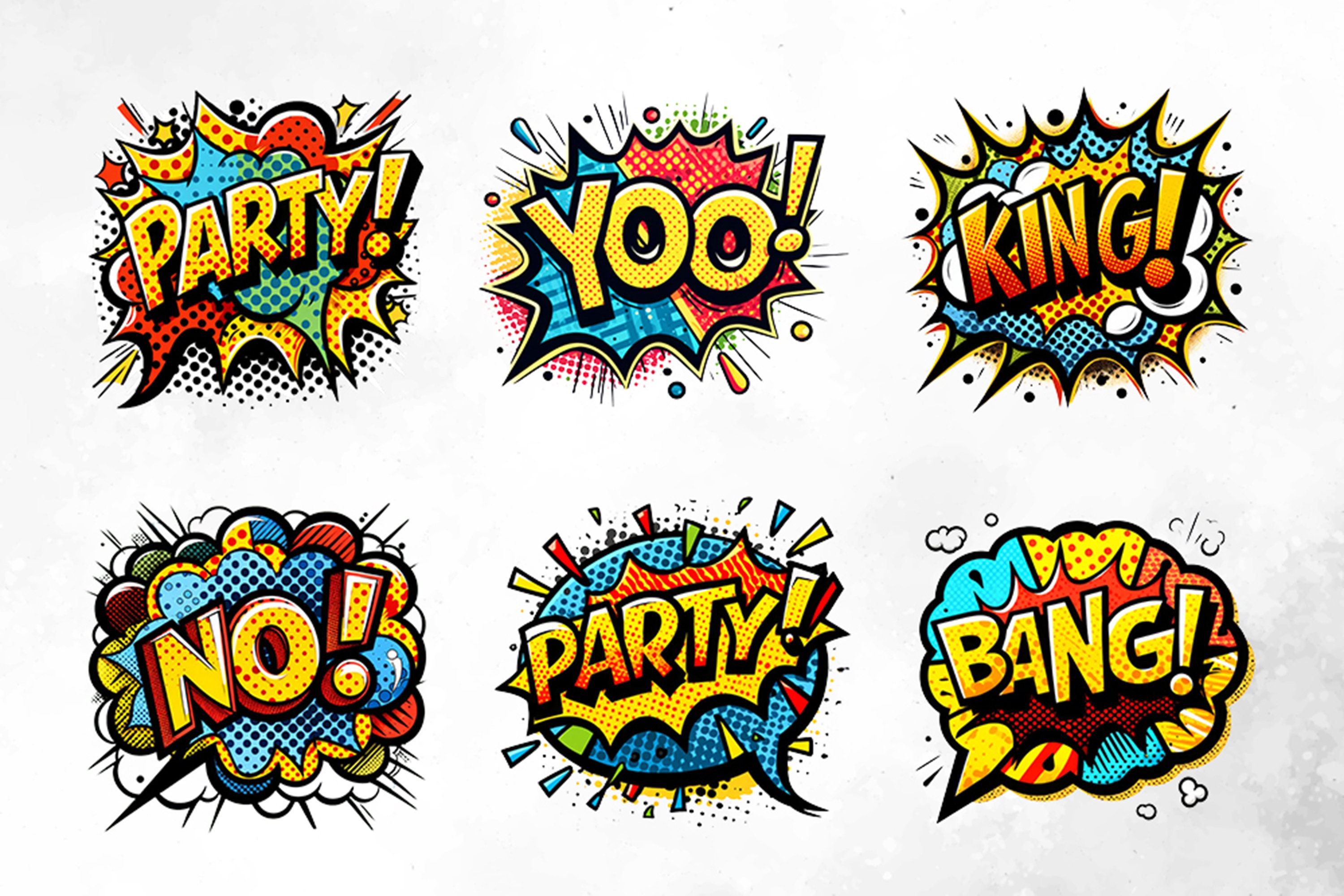 22 Comic Style Speech Bubbles Clipart, Comic Text Sublimation Png ...