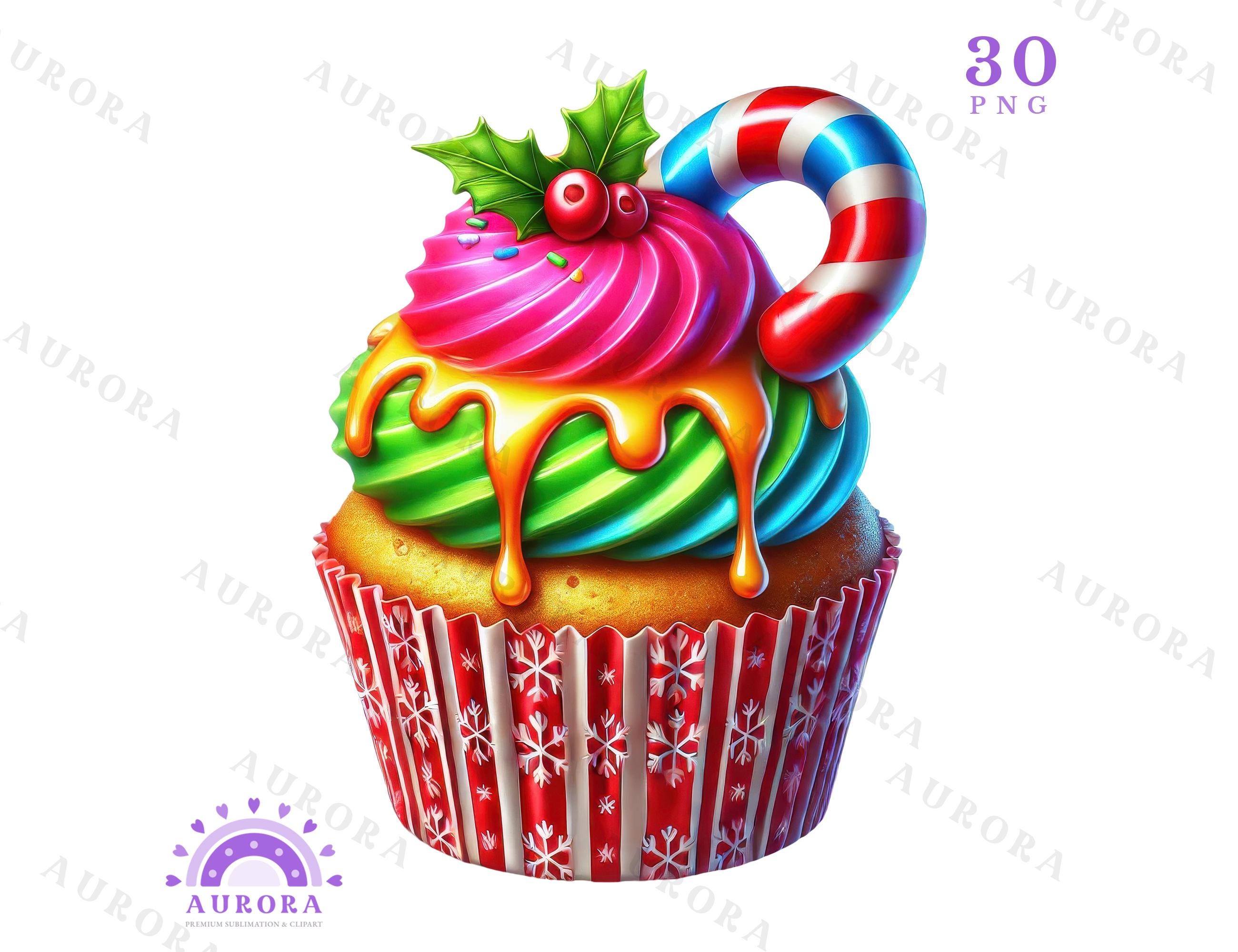 30 Christmas Cupcake Clipart Bundle, Festive Holiday Desserts PNG ...