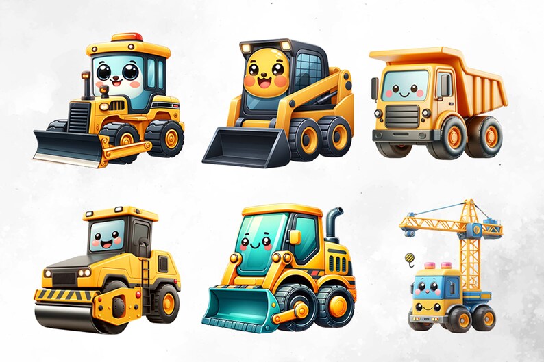 Cute Construction Vehicle Clipart, Adorable Kids Building Truck PNG ...