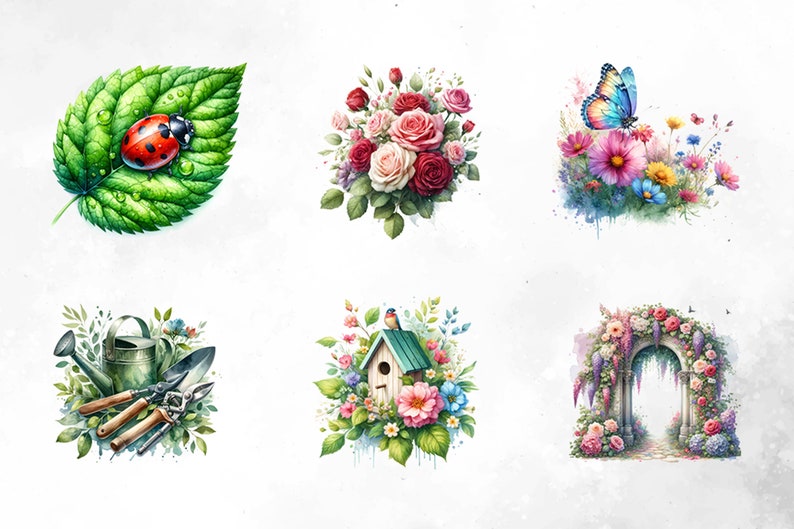 38 Watercolor Floral Summer Clipart Bundle, Summer Flowers PNG, Yellow ...