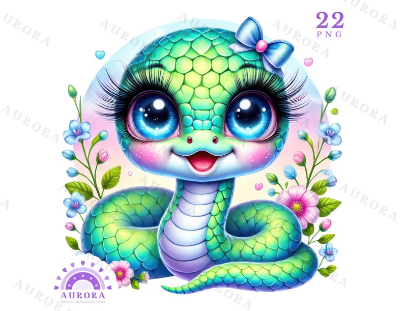 22 Cute Baby Snake Clipart, Nursery Art, Digital Planner, Journaling ...