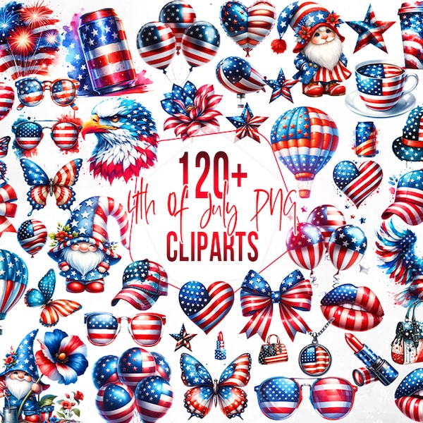 4th of July Clipart - Etsy