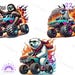 22 Monster Truck Clipart Bundle, Cool Animals Driving Trucks, Extreme ...