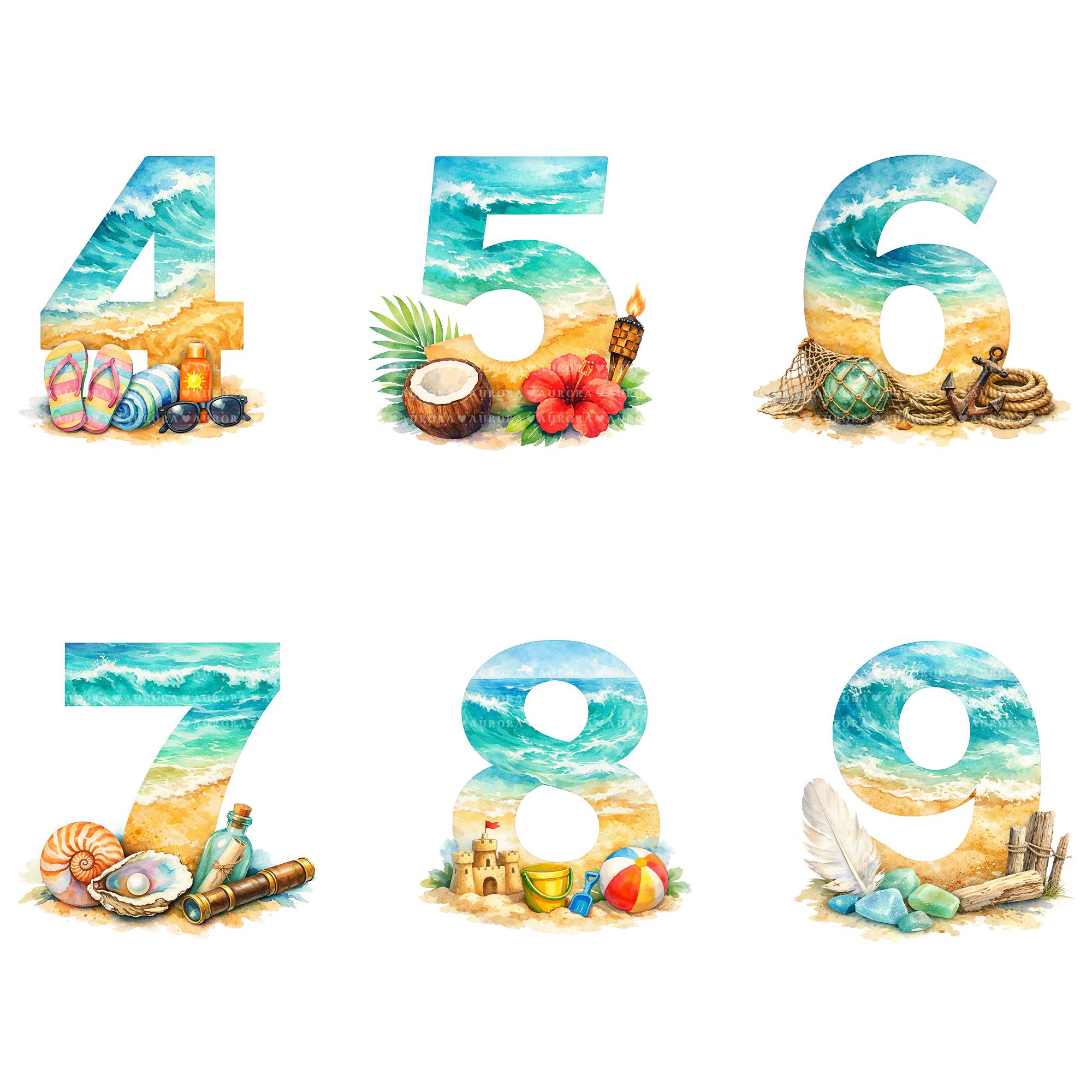 36 Summer Beach Alphabet Letters PNG Bundle, Sublimation Clipart ...