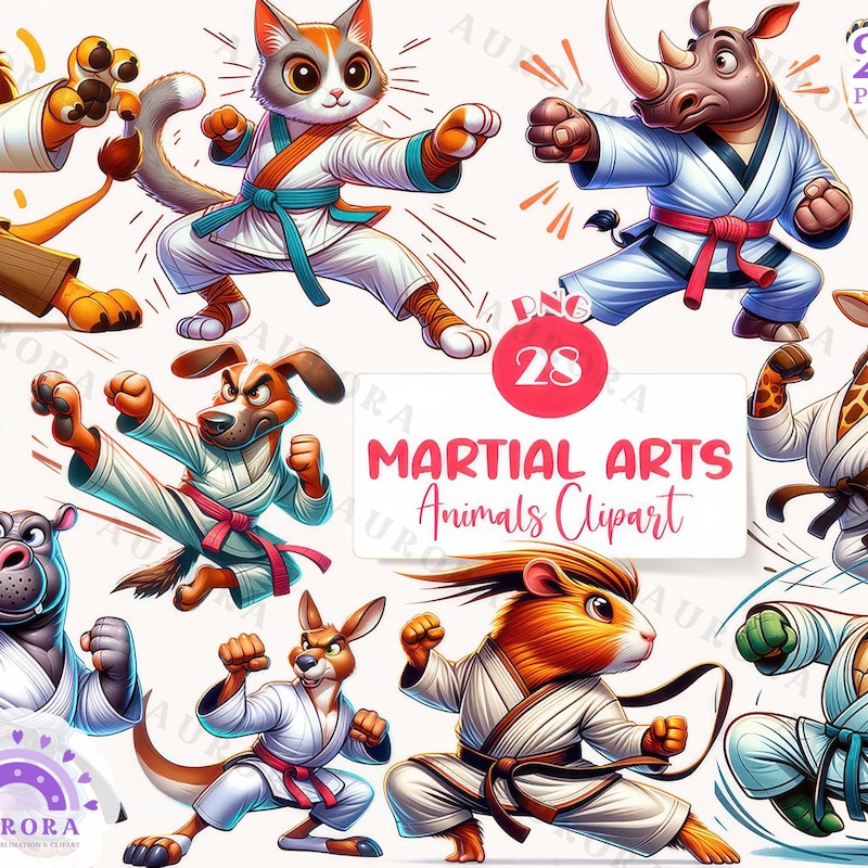 Cute Karate Clipart - Etsy
