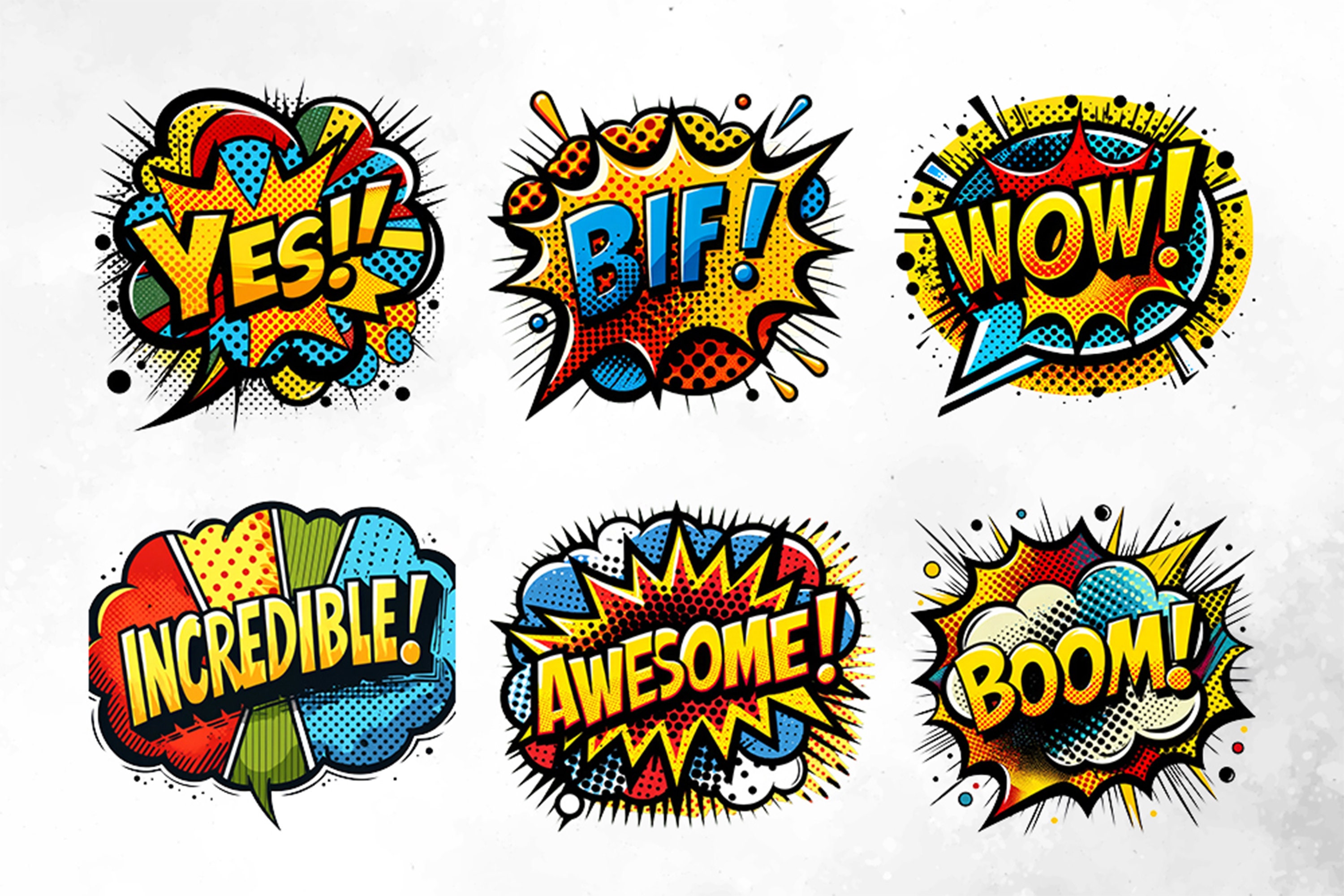 22 Comic Style Speech Bubbles Clipart, Comic Text Sublimation Png ...