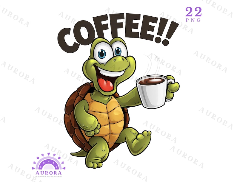 Funny Coffee Animal Clipart, Cute Cartoon Animals Drinking Coffee ...