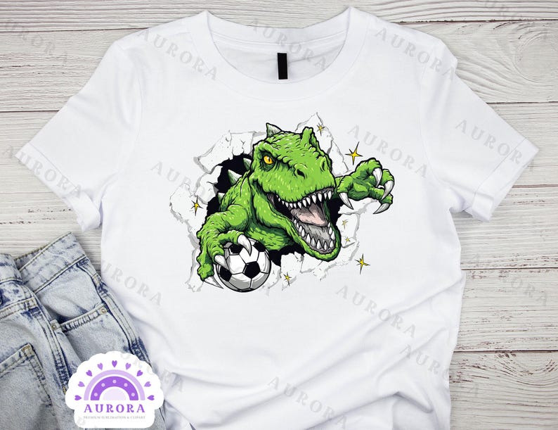 3D T-rex Dinosaur Sports Clipart, Soccer Football Baseball Sublimation ...
