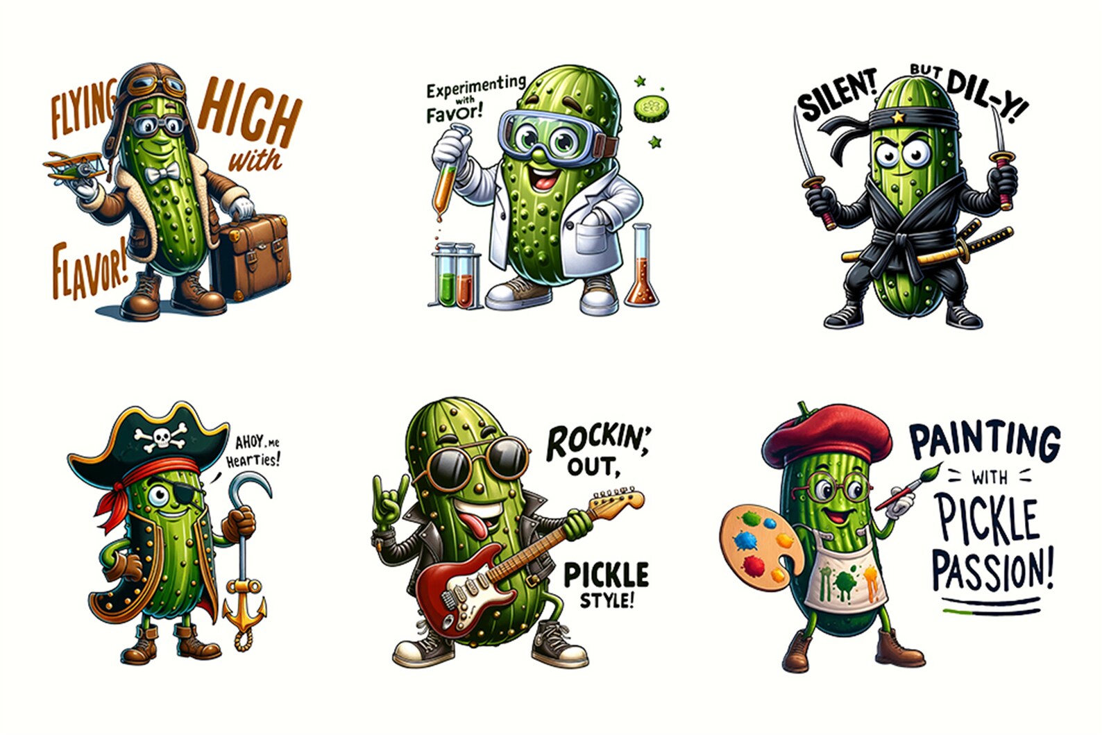 Funny Pickle Lovers Sublimation Design, PNG Pickle Stickers, Digital ...