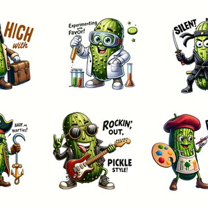Funny Pickle Lovers Sublimation Design, PNG Pickle Stickers, Digital ...