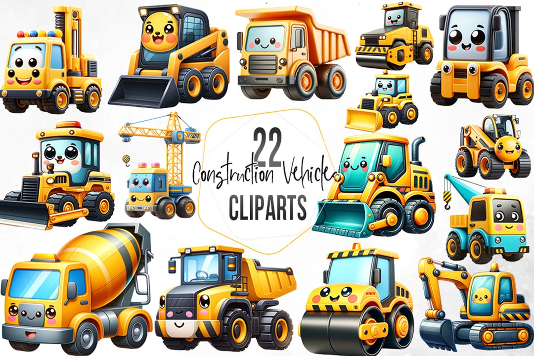 Cute Construction Vehicle Clipart, Adorable Kids Building Truck PNG ...