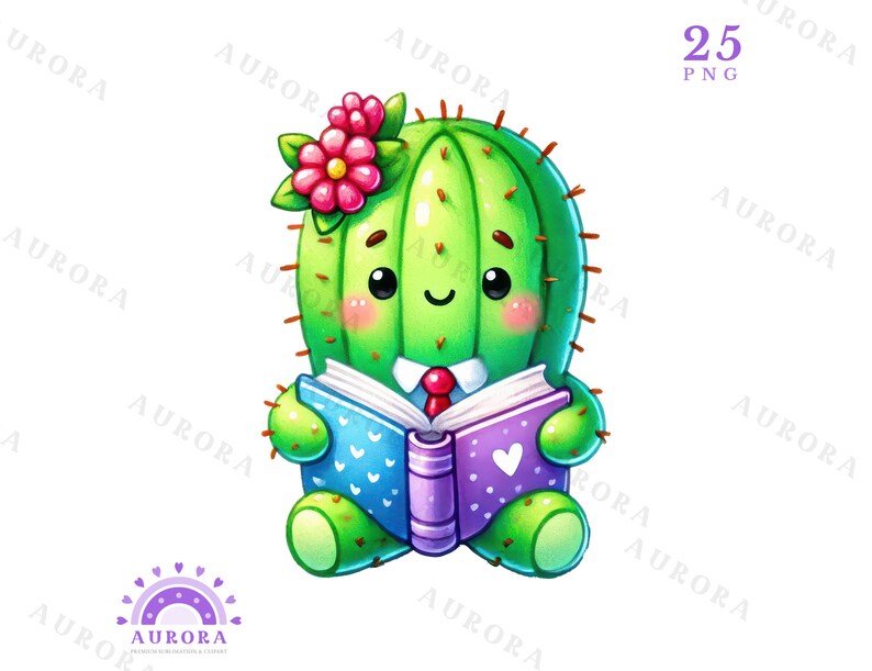 Kawaii Watercolor Cactus Clipart Set (digital Download) - Etsy